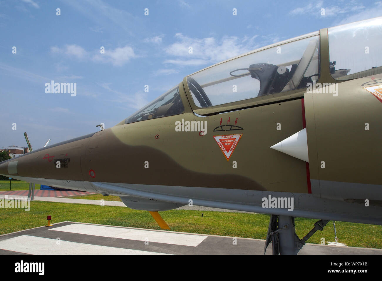 Cockpit view of the Dassault Mirage 5 supersonic jet fighter aircraft ...