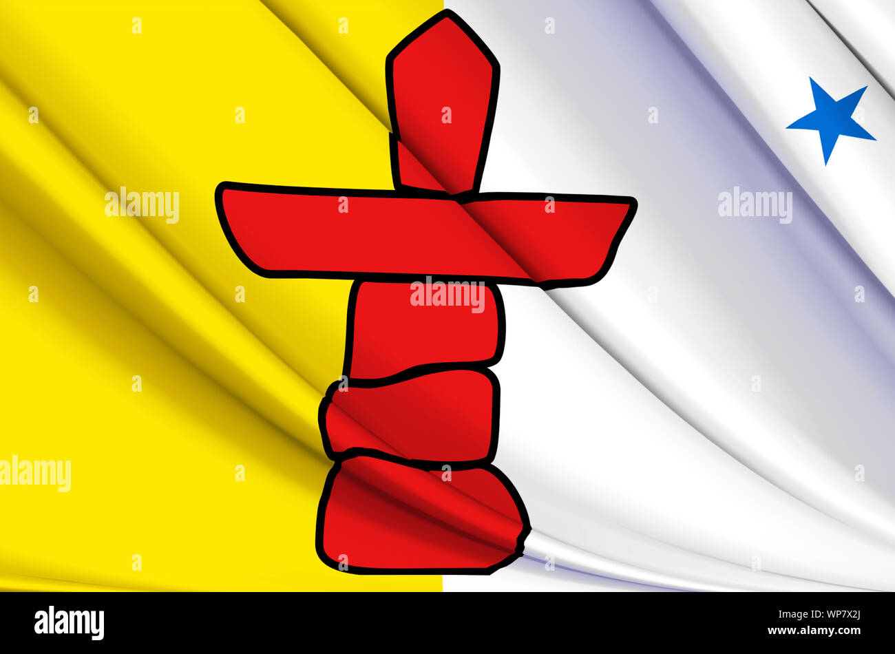 Nunavut waving flag illustration. States, cities and Regions of Canada ...
