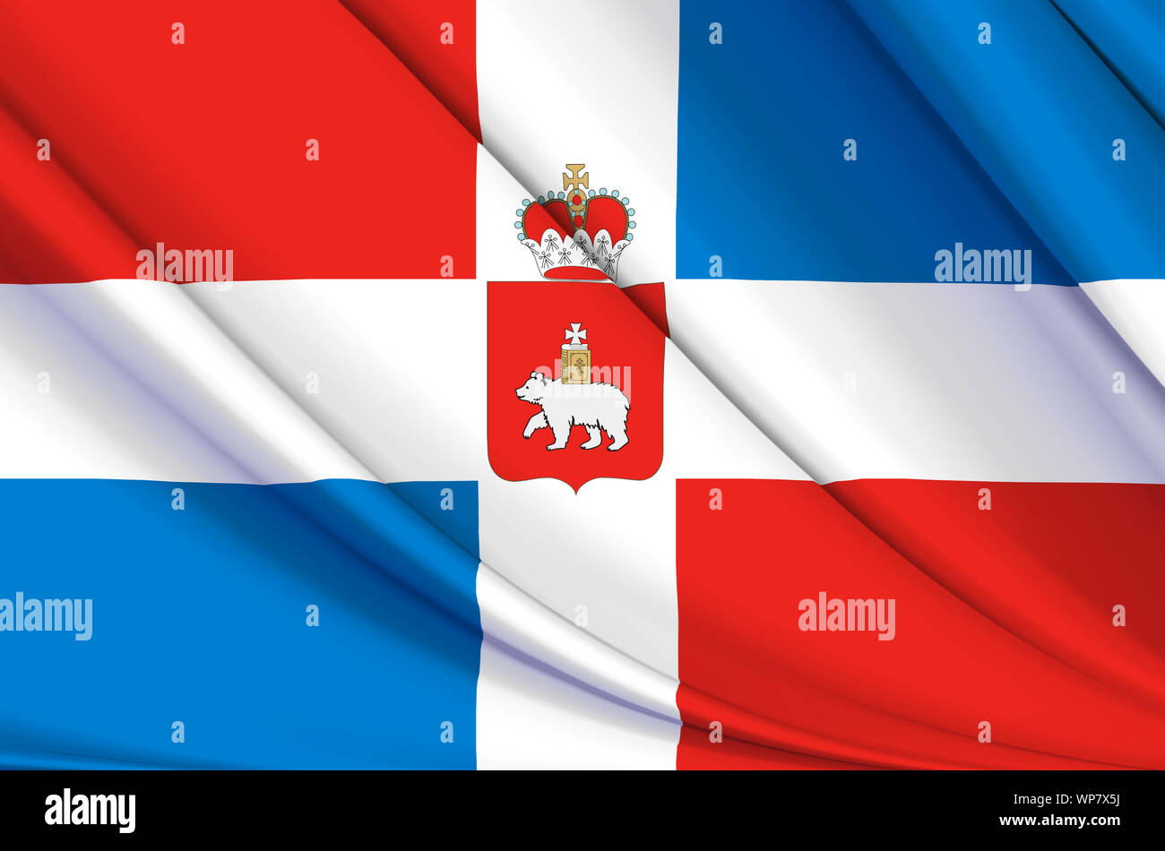 Perm waving flag illustration. Regions of Russia. Perfect for ...