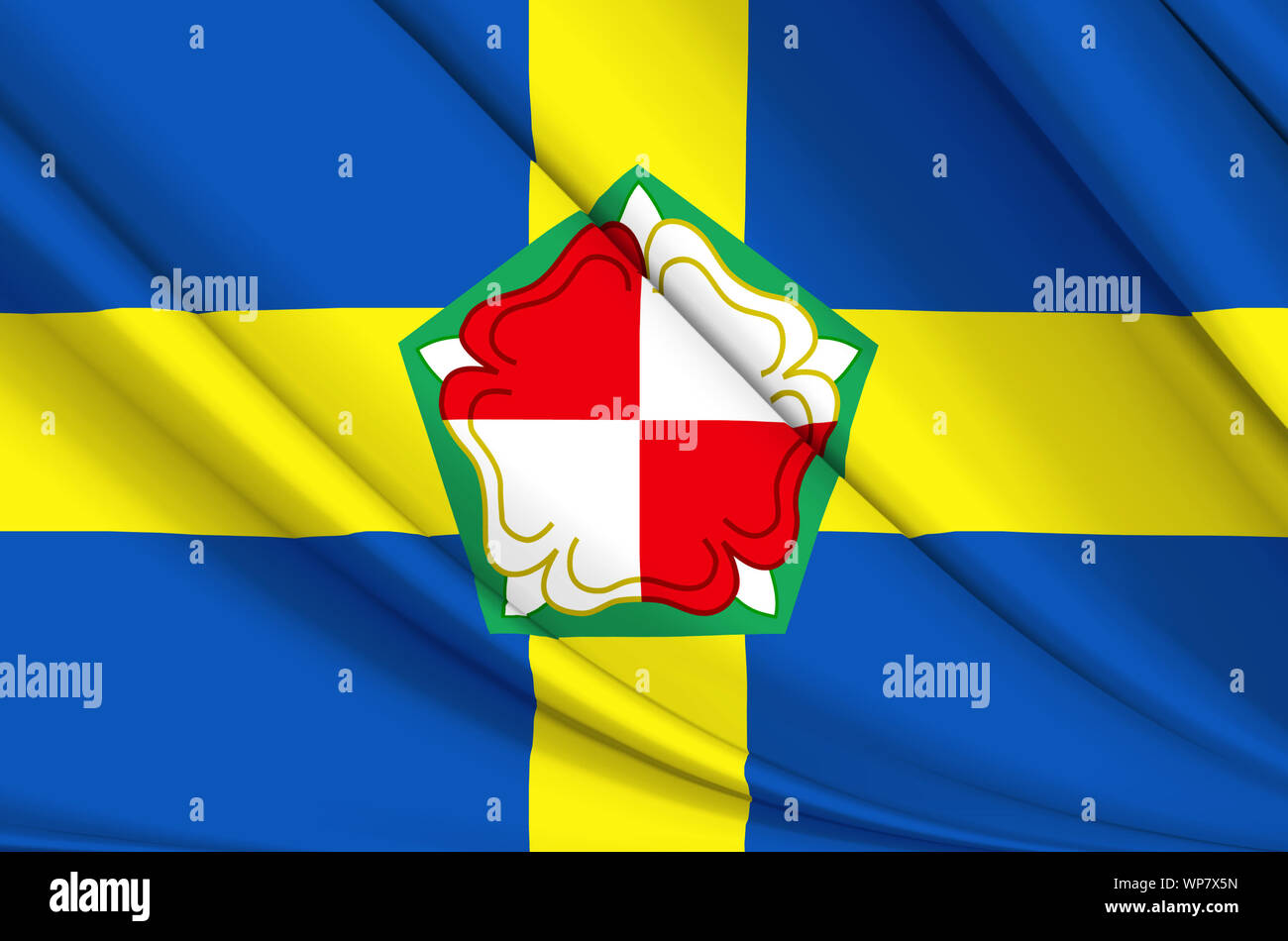 Pembrokeshire waving flag illustration. Regions of England and United ...