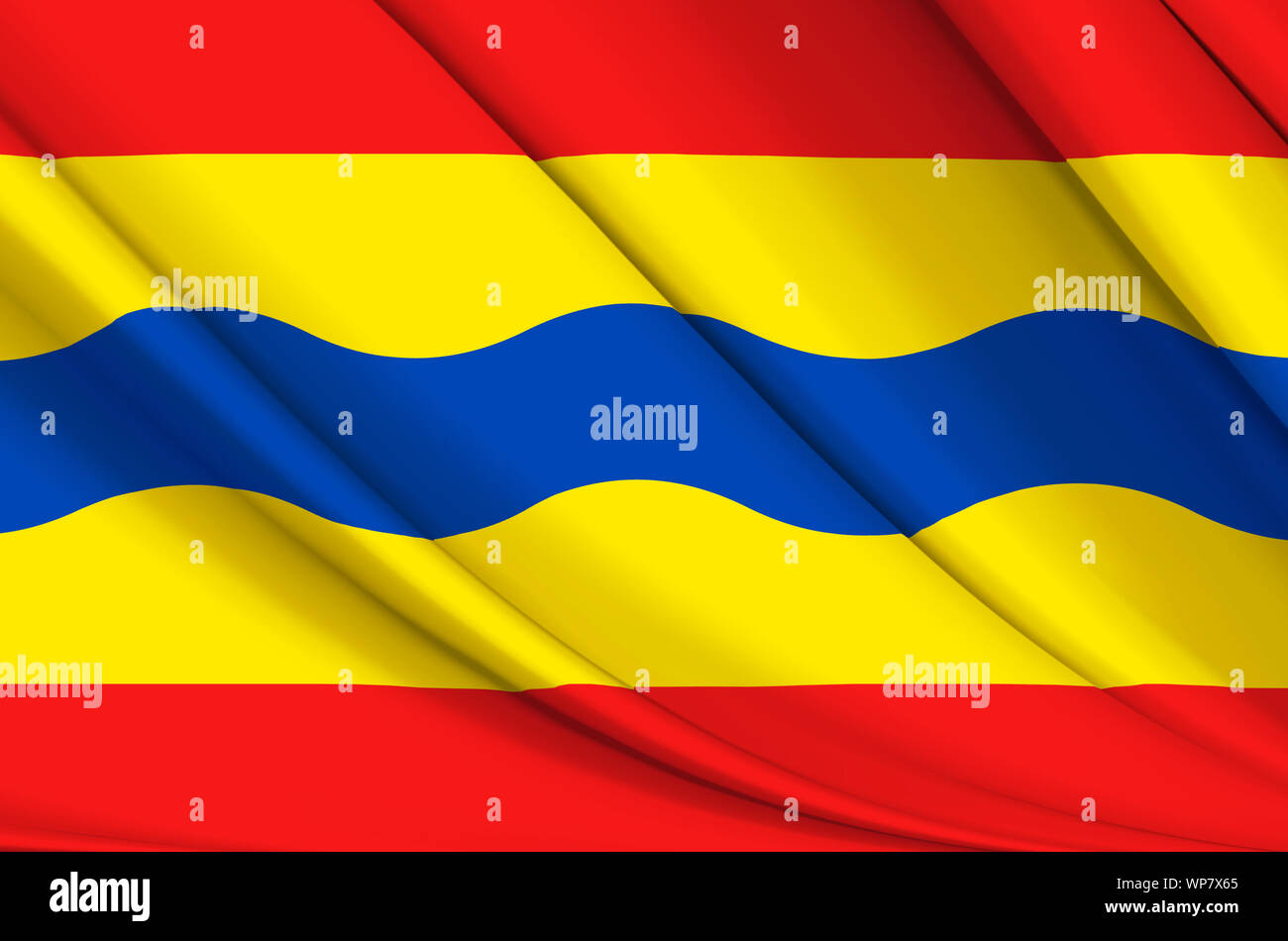 Overijssel waving flag illustration. Regions of the Netherlands ...