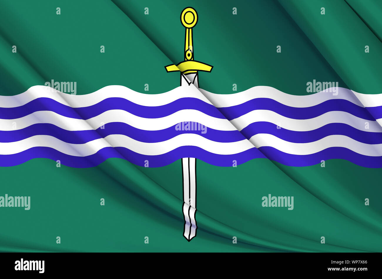 Peterborough Ontario waving flag illustration. States, cities and ...