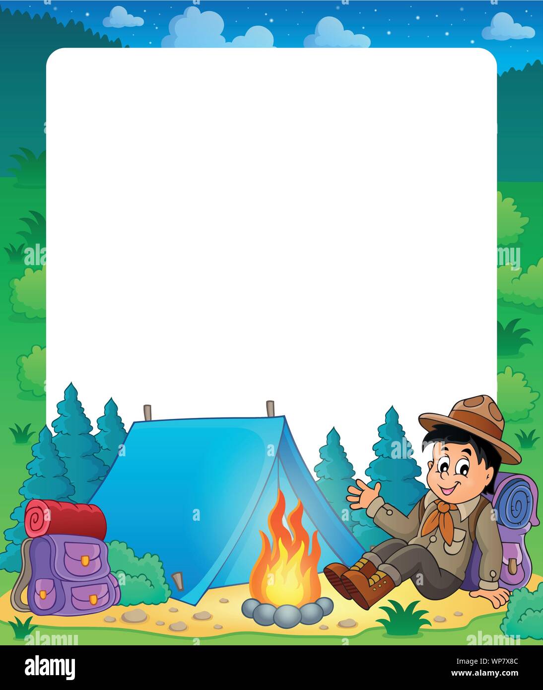 Summer frame with scout boy theme 1 Stock Vector Image & Art - Alamy