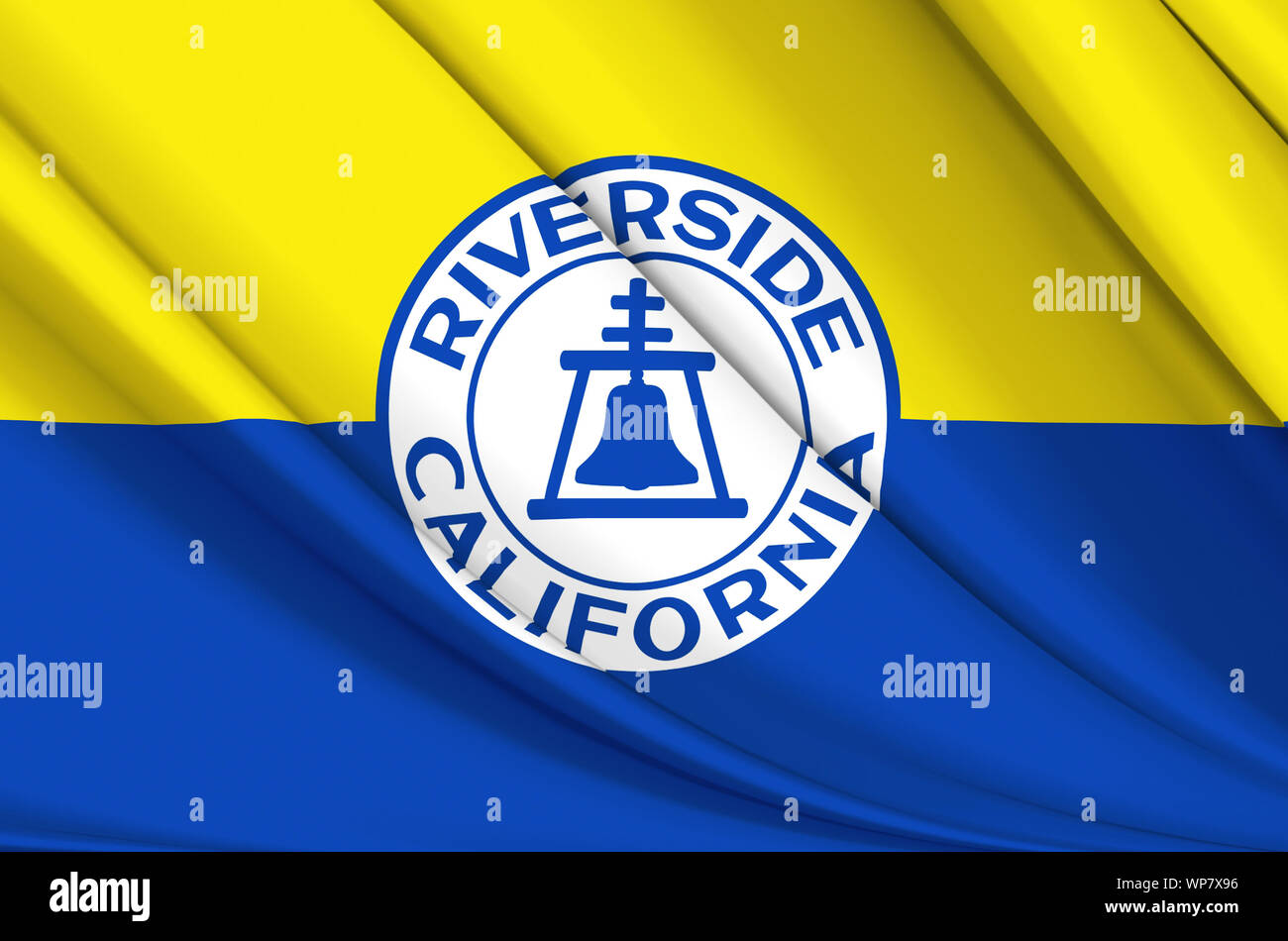 Riverside California waving flag illustration. Regions and Cities of ...