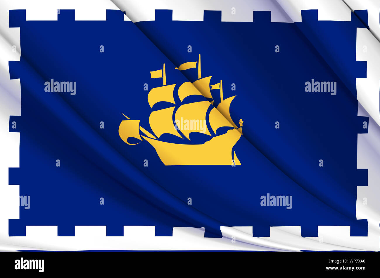 Quebec City waving flag illustration. States, cities and Regions of ...