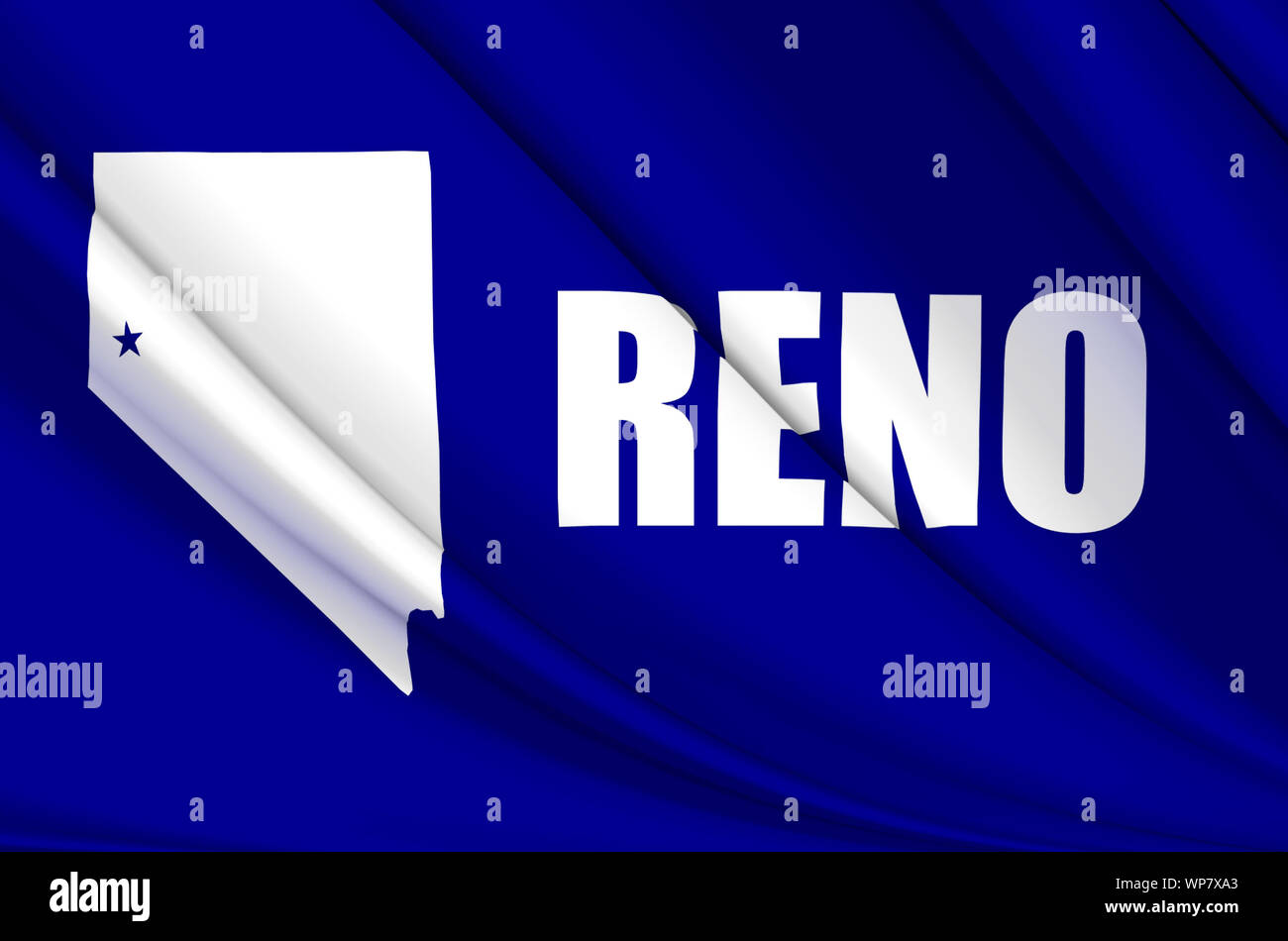 Reno waving flag illustration. Regions and Cities of the United States ...