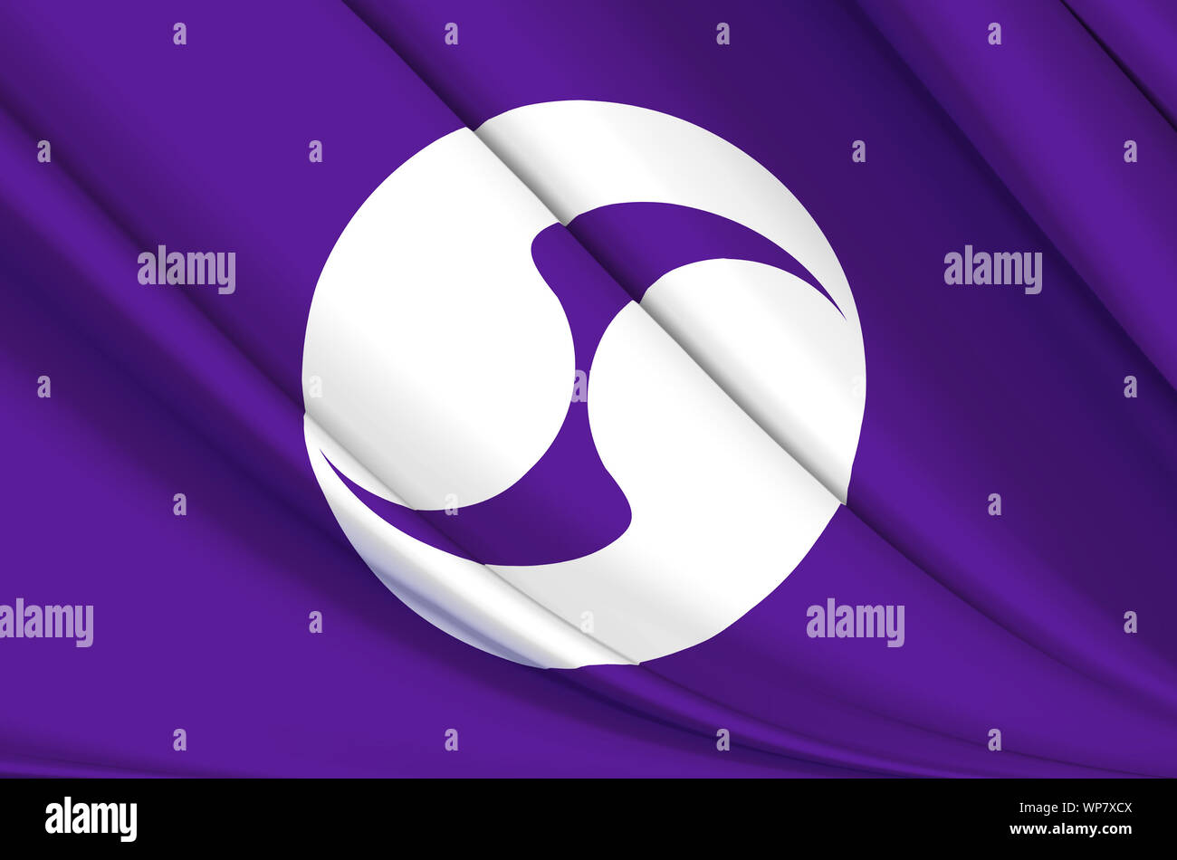 Samani waving flag illustration. Regions of Japan. Perfect for ...