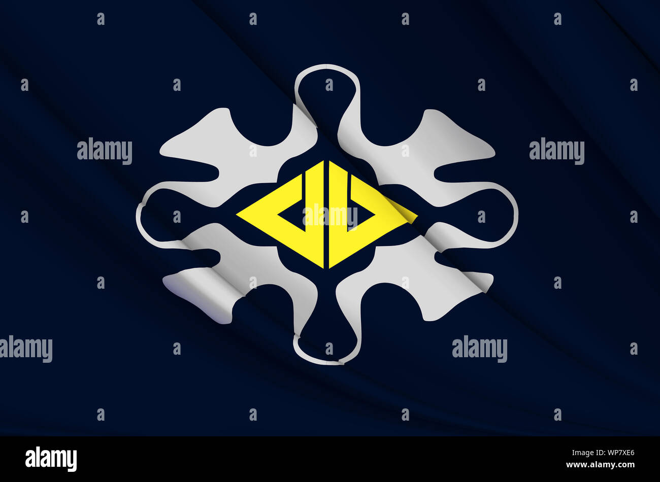 Rumoi waving flag illustration. Regions of Japan. Perfect for ...