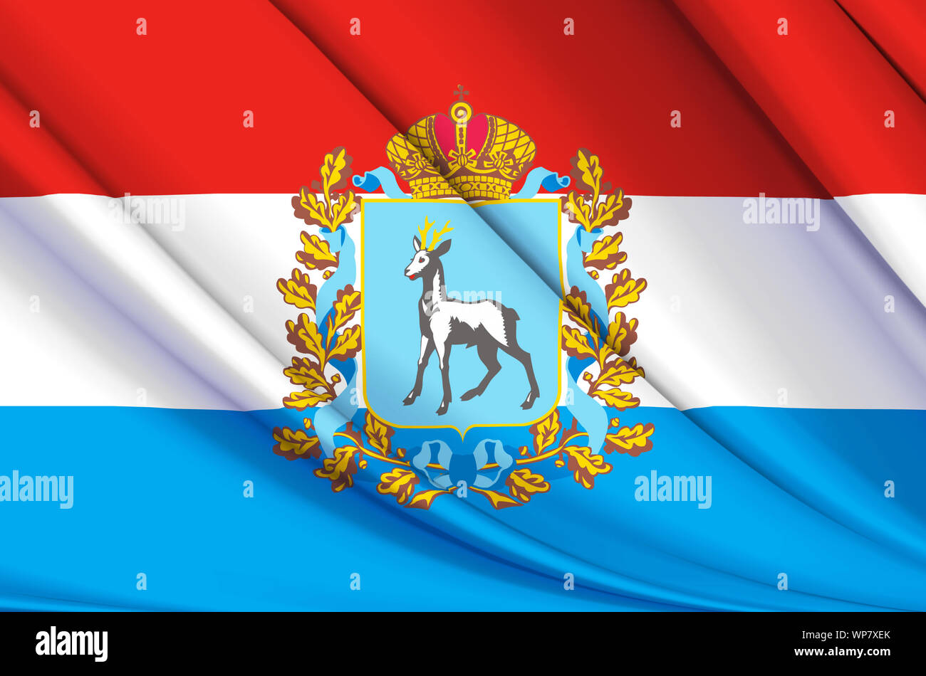 Samara waving flag illustration. Regions of Russia. Perfect for ...