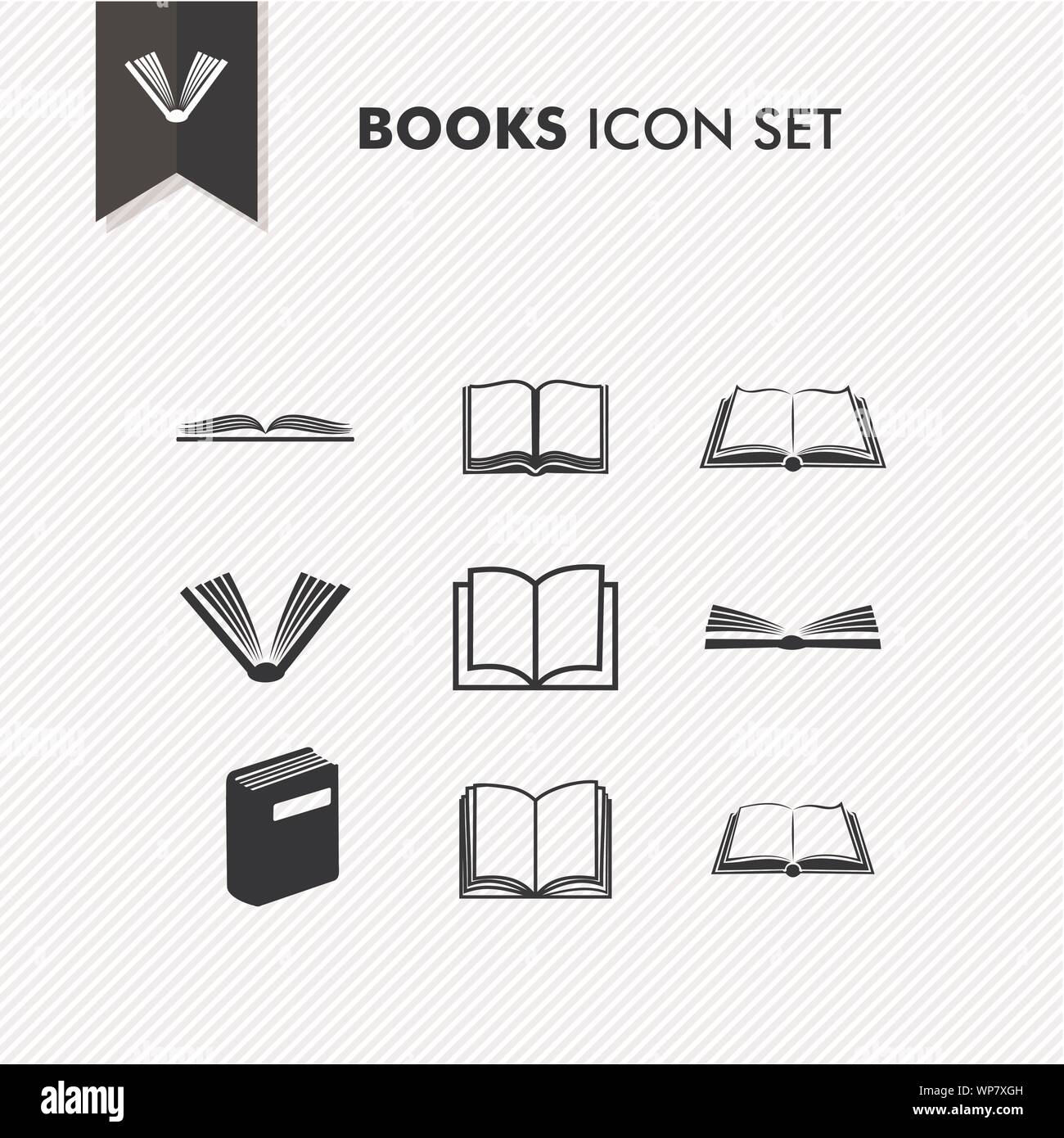 Basic Books icon set isolated Stock Vector Image & Art - Alamy