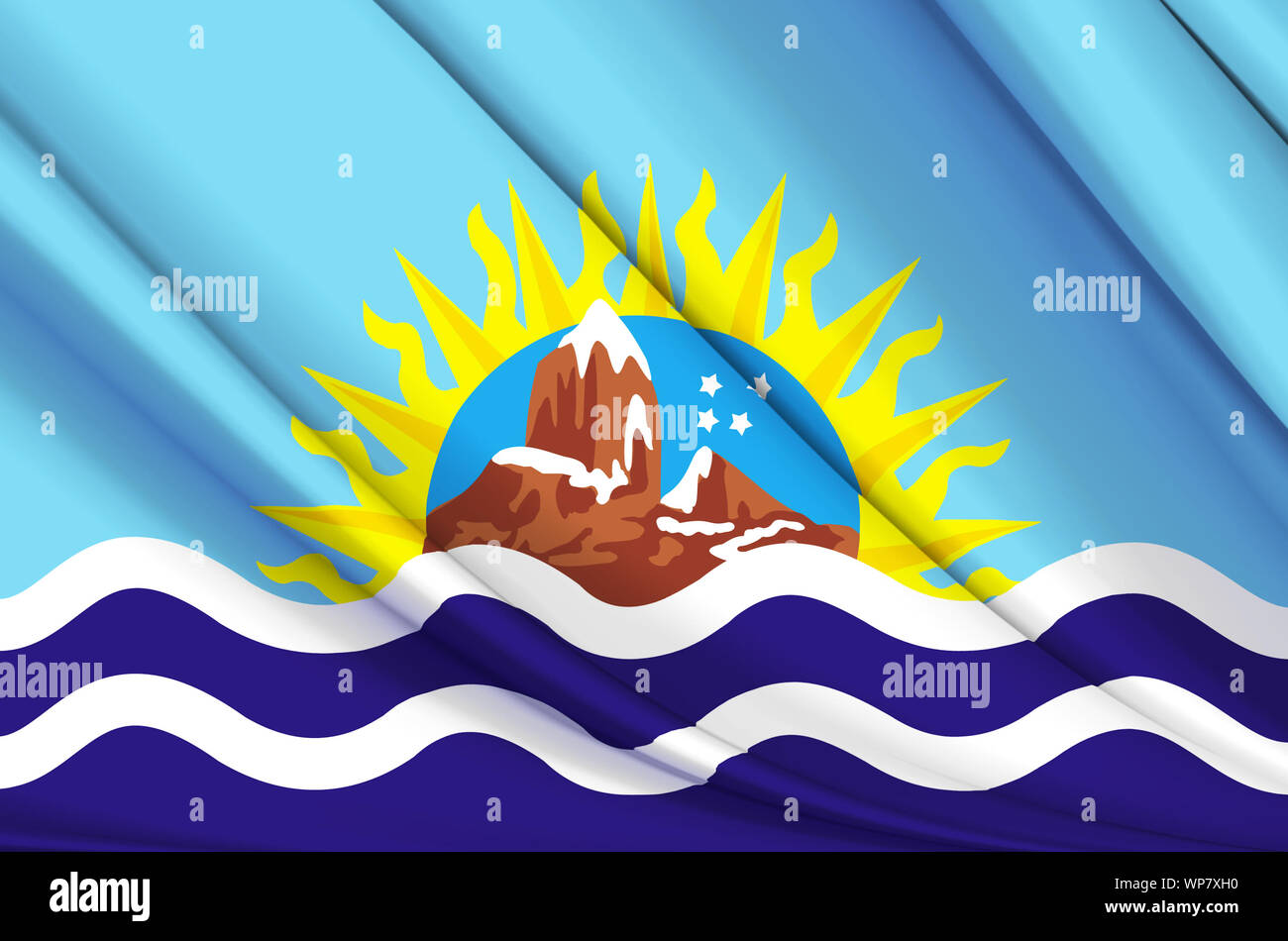 Santa Cruz waving flag illustration. Regions of Argentina. Perfect for ...