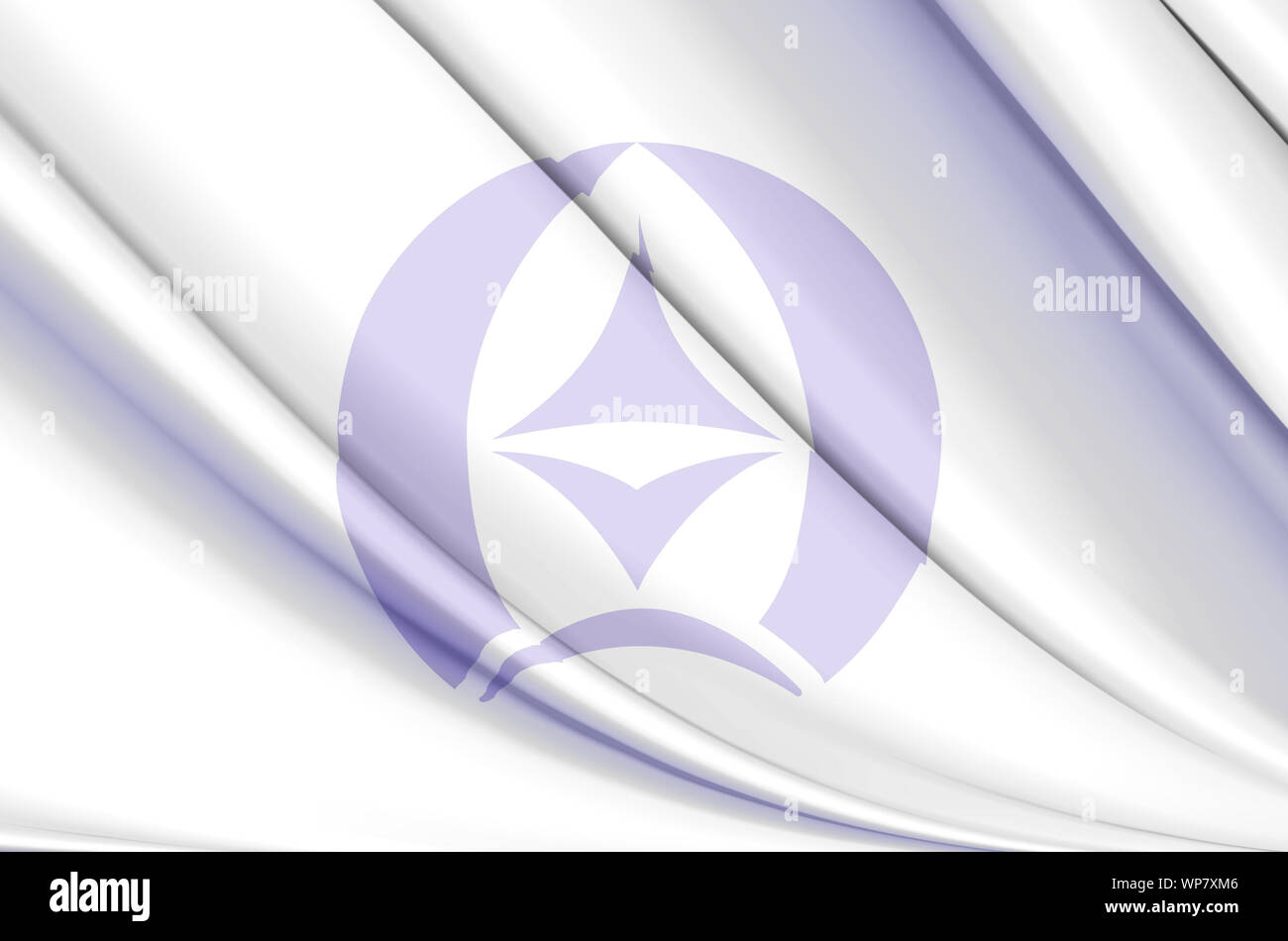 Shibetsu Town waving flag illustration. Regions of Japan. Perfect for ...
