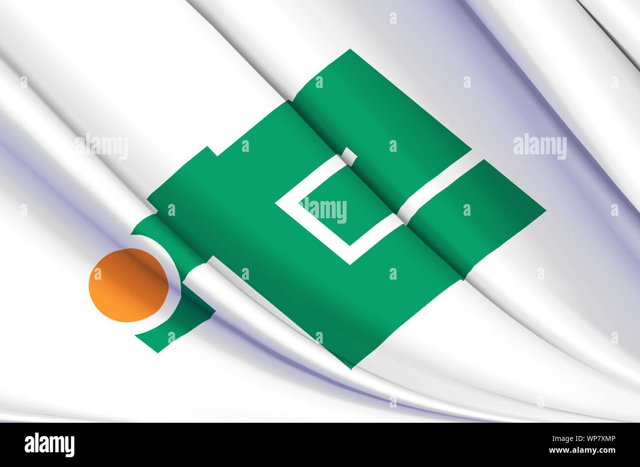 Setana waving flag illustration. Regions of Japan. Perfect for ...