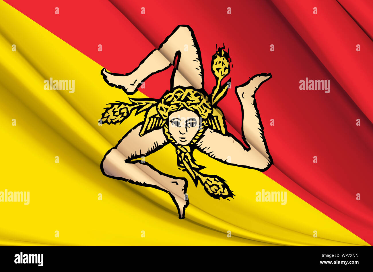 Sicily waving flag illustration. Regions of Italy. Perfect for ...