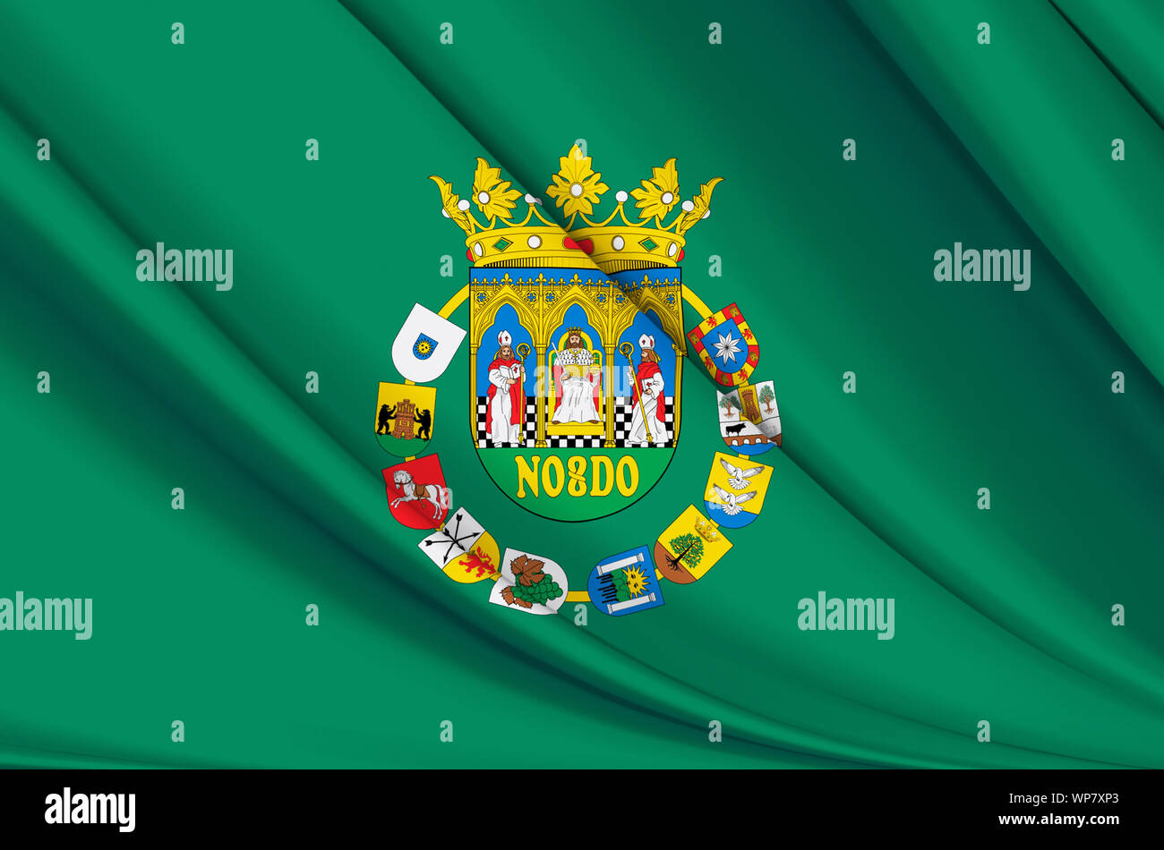 Sevilla waving flag illustration. Regions and cities of Spain. Perfect ...