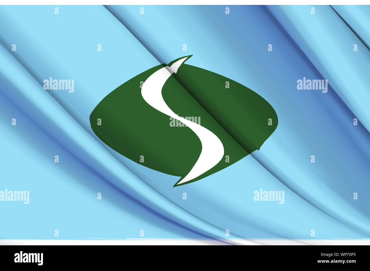 Shiriuchi waving flag illustration. Regions of Japan. Perfect for ...
