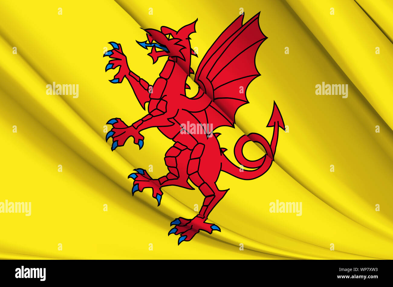 Somerset waving flag illustration. Regions of England and United ...