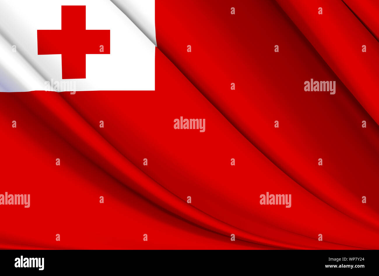 Tonga waving flag illustration. Countries of Australia and Oceania ...