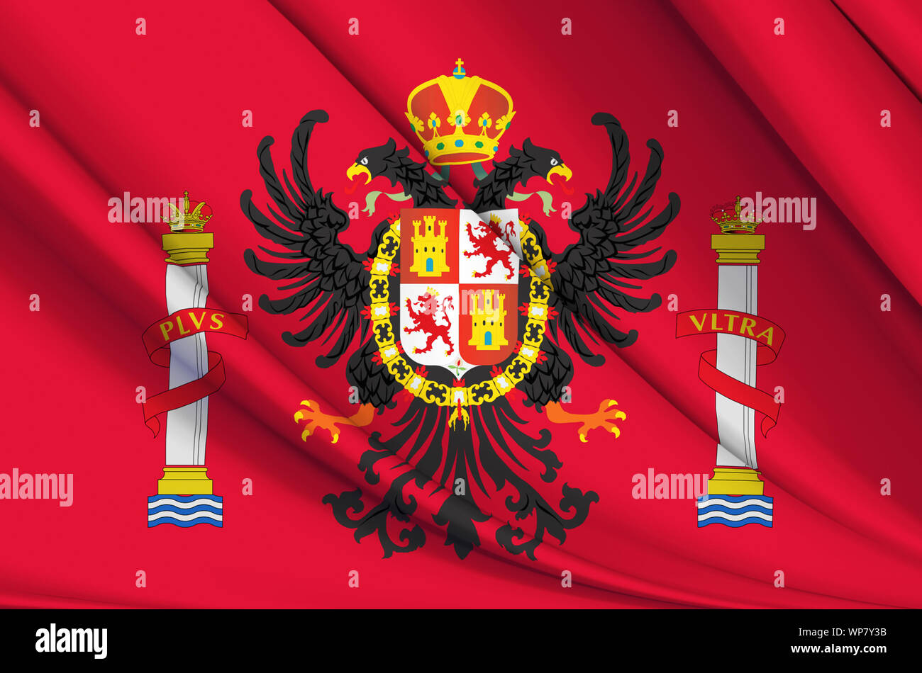 Toledo waving flag illustration. Regions and cities of Spain. Perfect ...