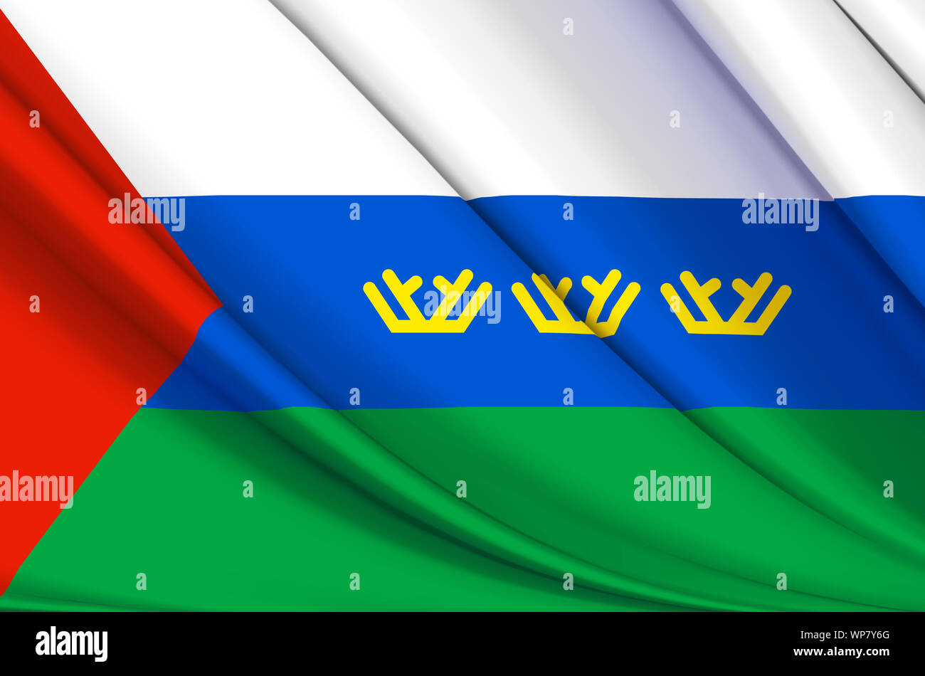 Tyumen waving flag illustration. Regions of Russia. Perfect for ...