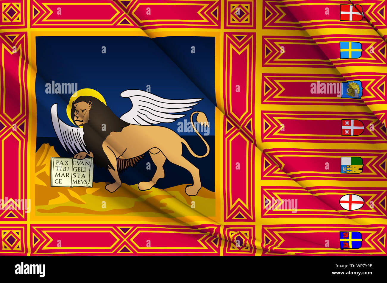 Veneto waving flag illustration. Regions of Italy. Perfect for ...