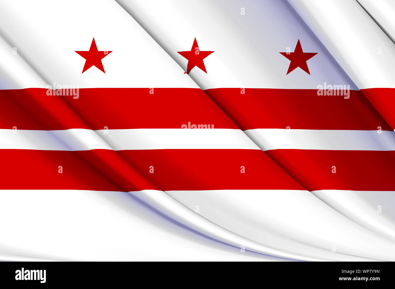 Washington Dc waving flag illustration. Regions and Cities of the ...