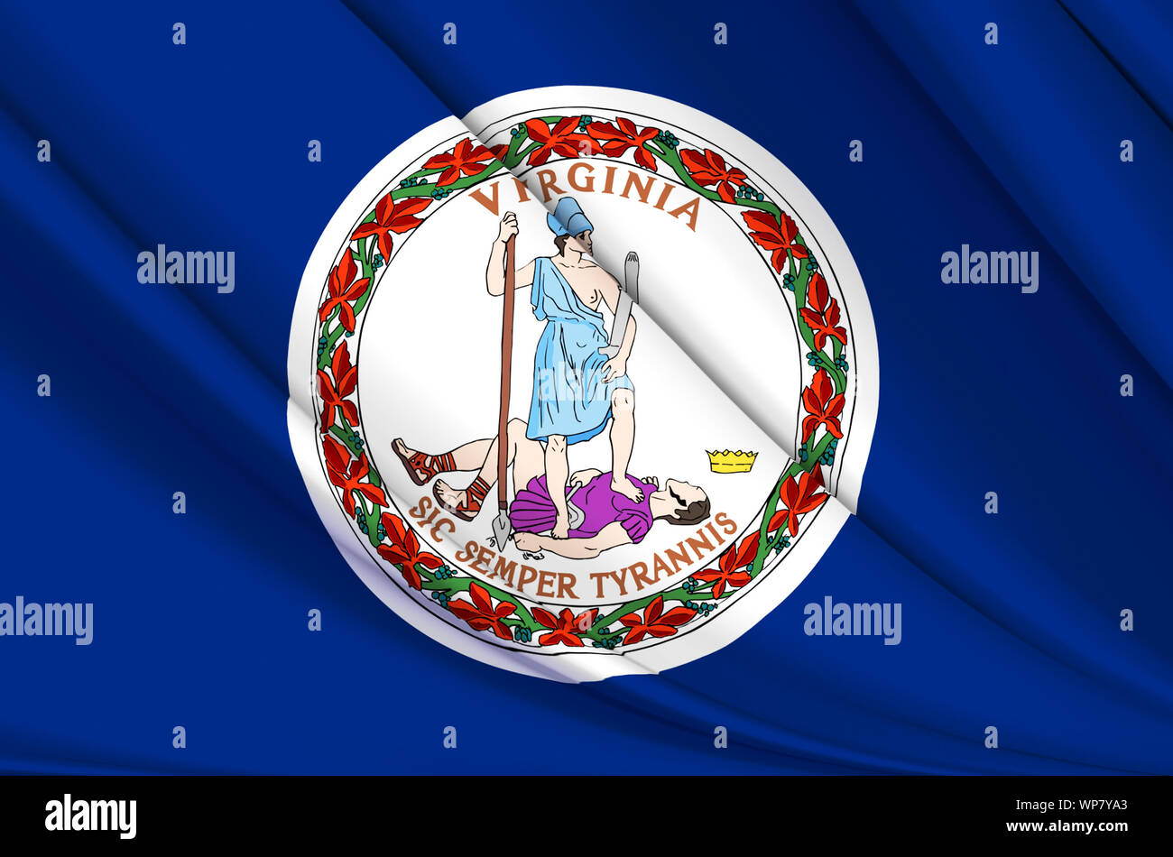 Virginia waving flag illustration. US states. Perfect for background ...