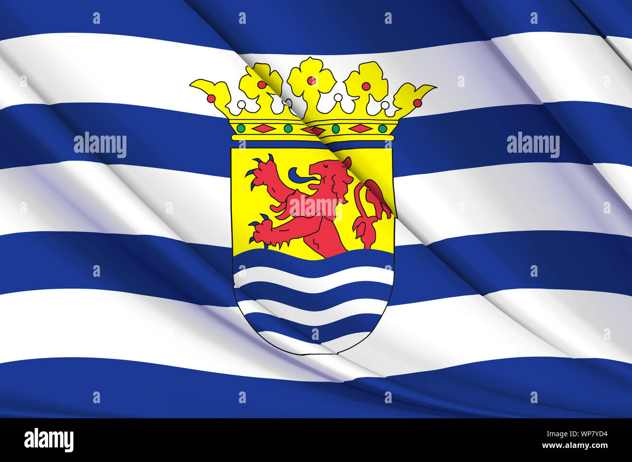Zeeland waving flag illustration. Regions of the Netherlands. Perfect ...