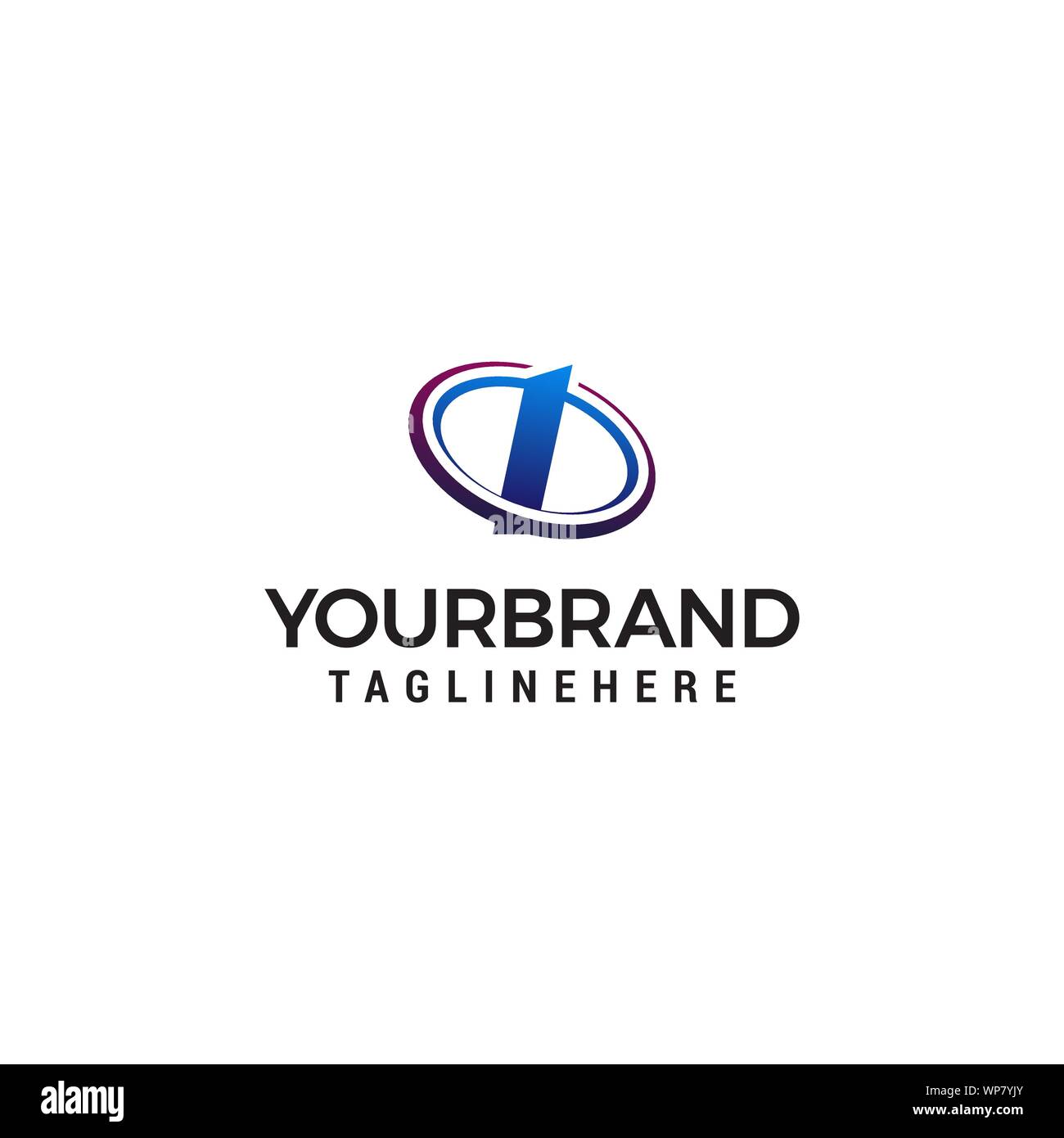 Swoosh Letter I technology logo concept template Stock Vector Image ...