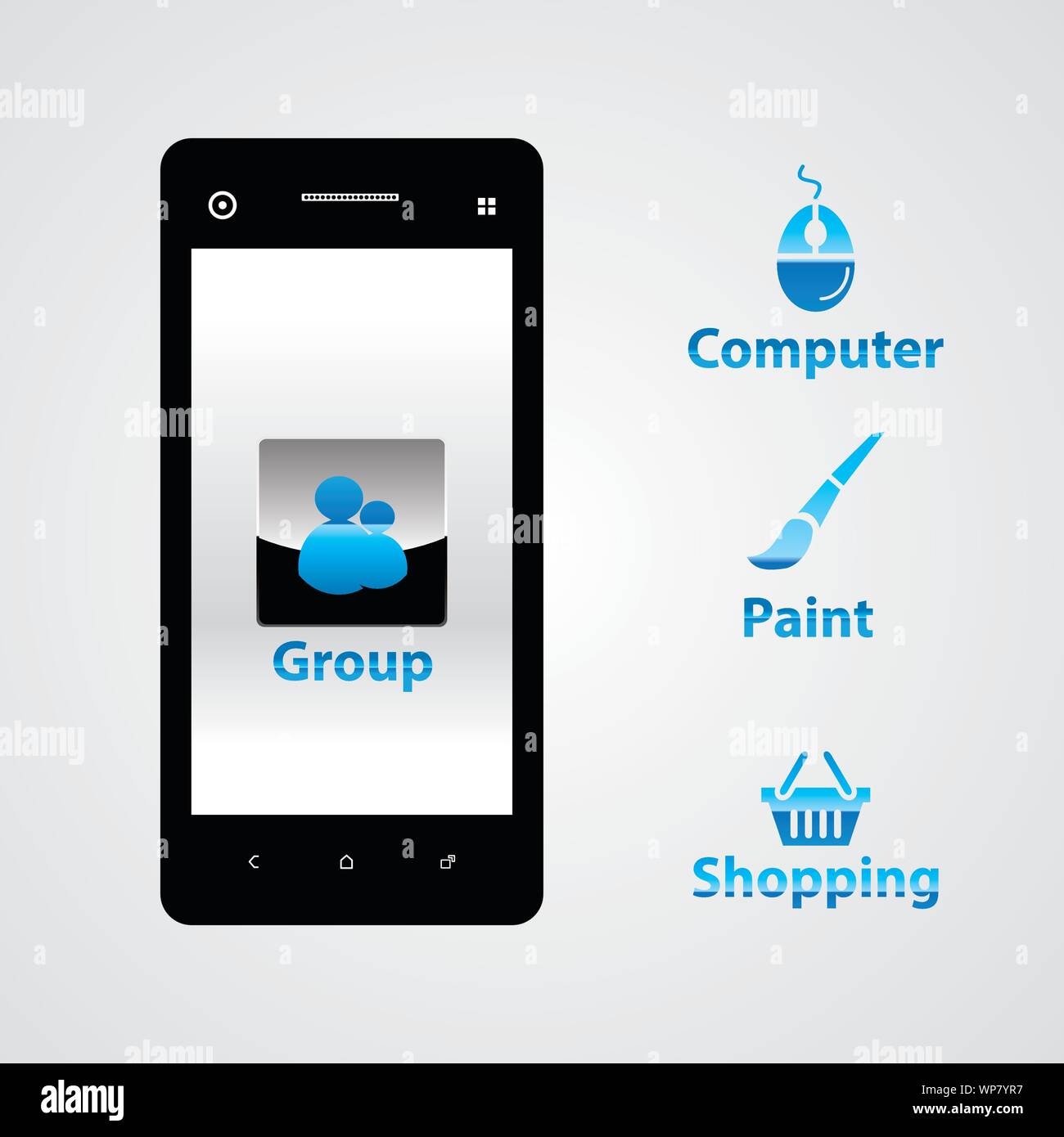 Blue Icon template Stock Vector Image & Art - Alamy