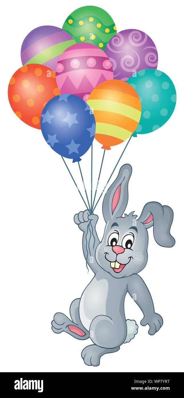 Rabbit with balloons theme image 4 Stock Vector Image & Art - Alamy