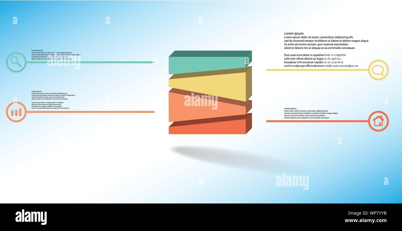 3D illustration infographic template. The embossed cube is randomly ...