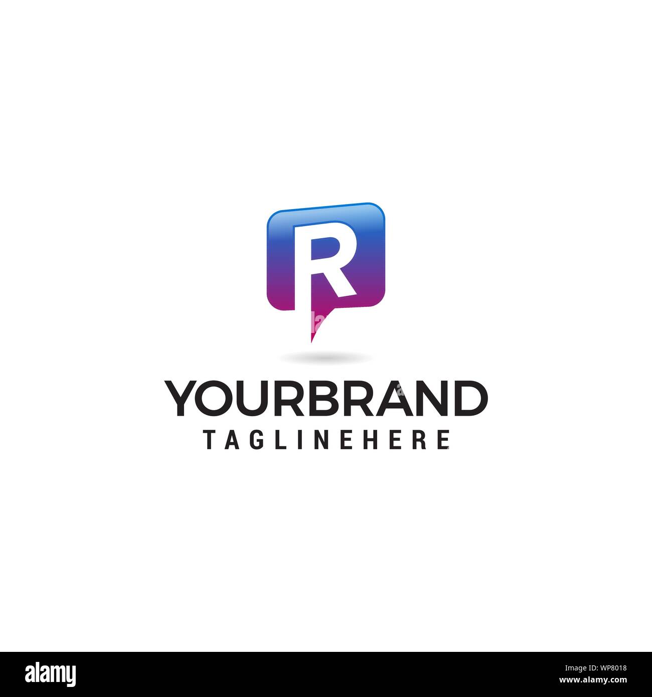 letter R chat logo abstract, vector alphabet. Communication icon vector ...