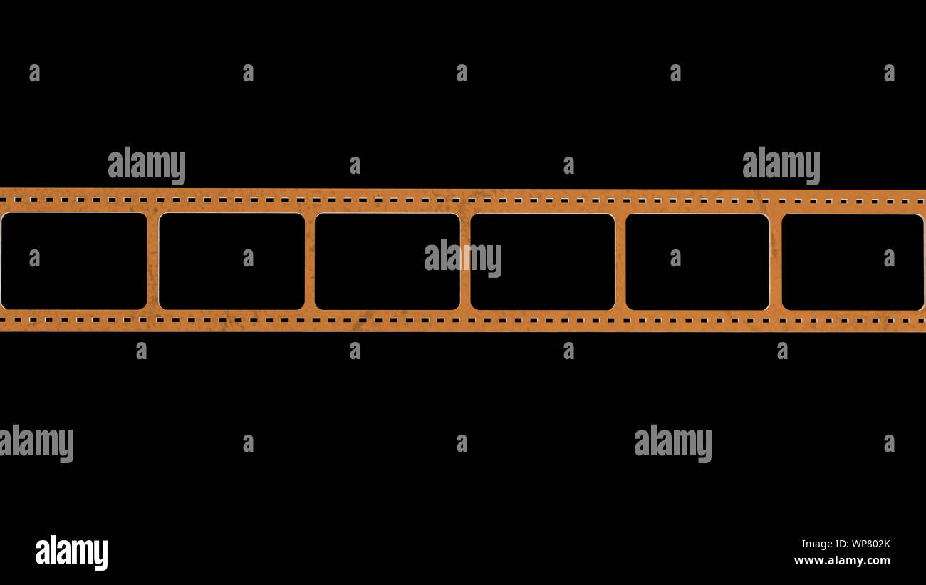 The 3d rendering of 35mm film strip scan with signs of usage with ...