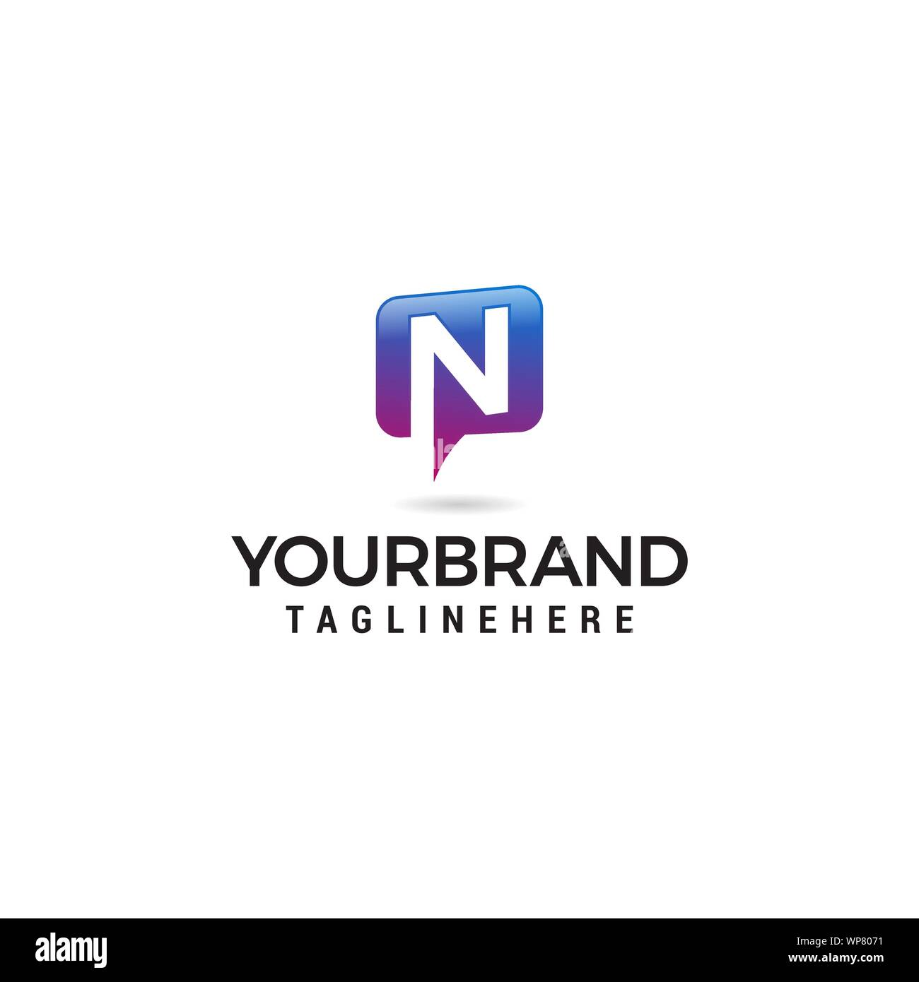 letter N chat logo abstract, vector alphabet. Communication icon vector ...