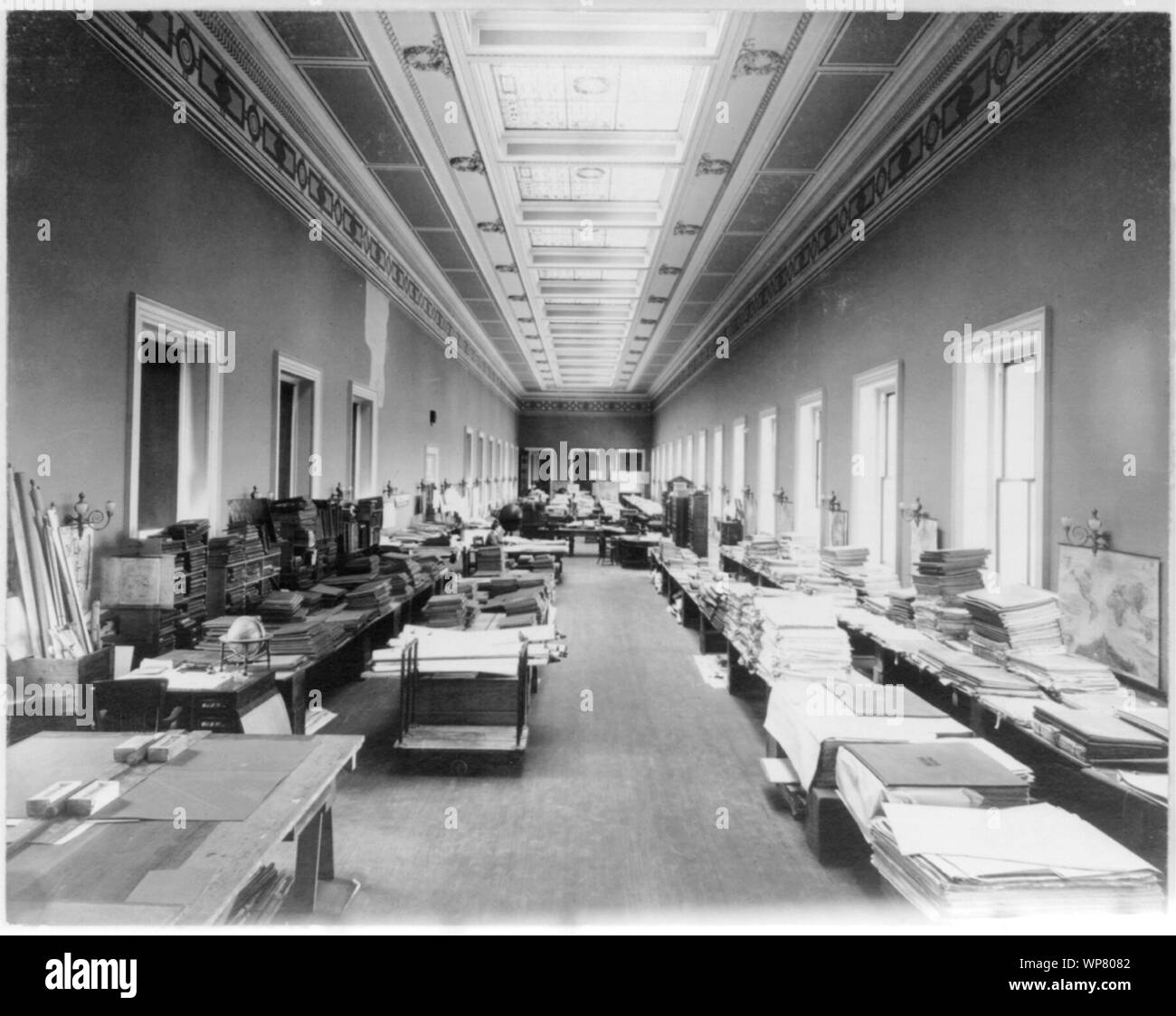Library of Congress, Map Division quarters, north curtain, second floor ...