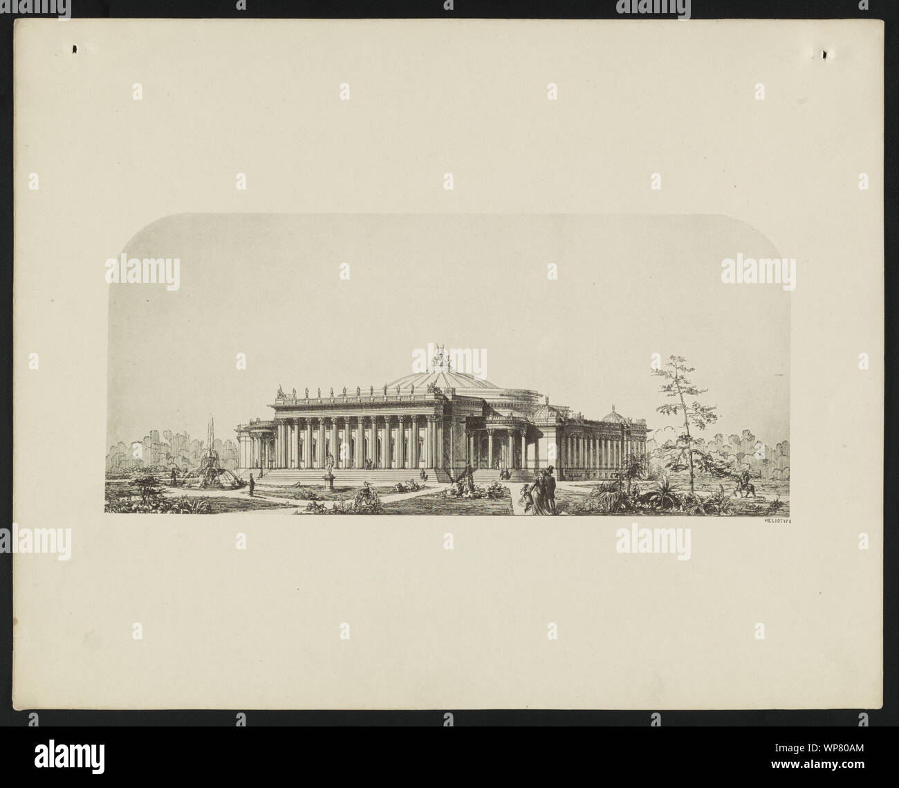 Library of Congress, Washington, D.C. (competition entry). Perspective ...