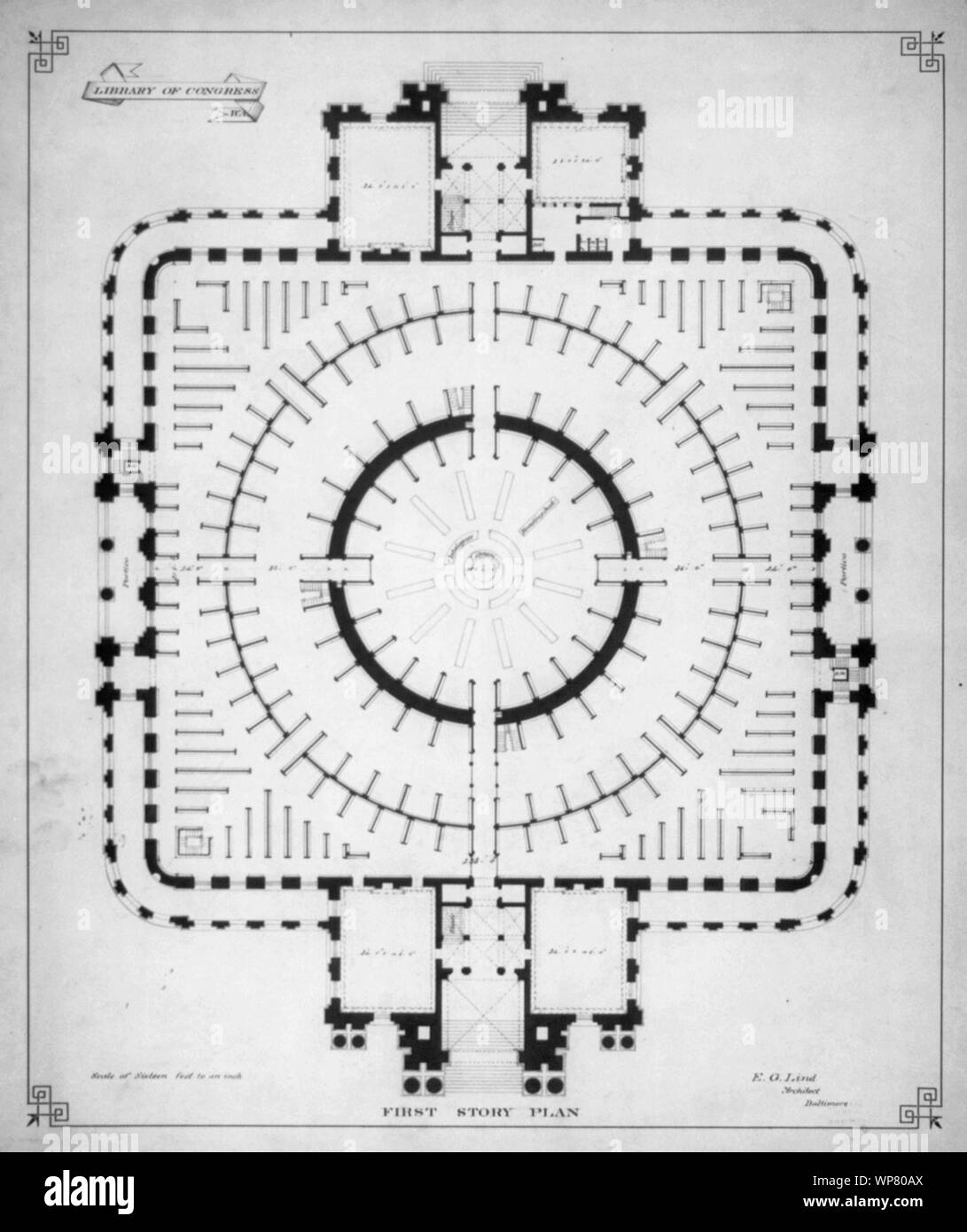 Library of Congress, Washington, D.C. First story plan Stock Photo - Alamy