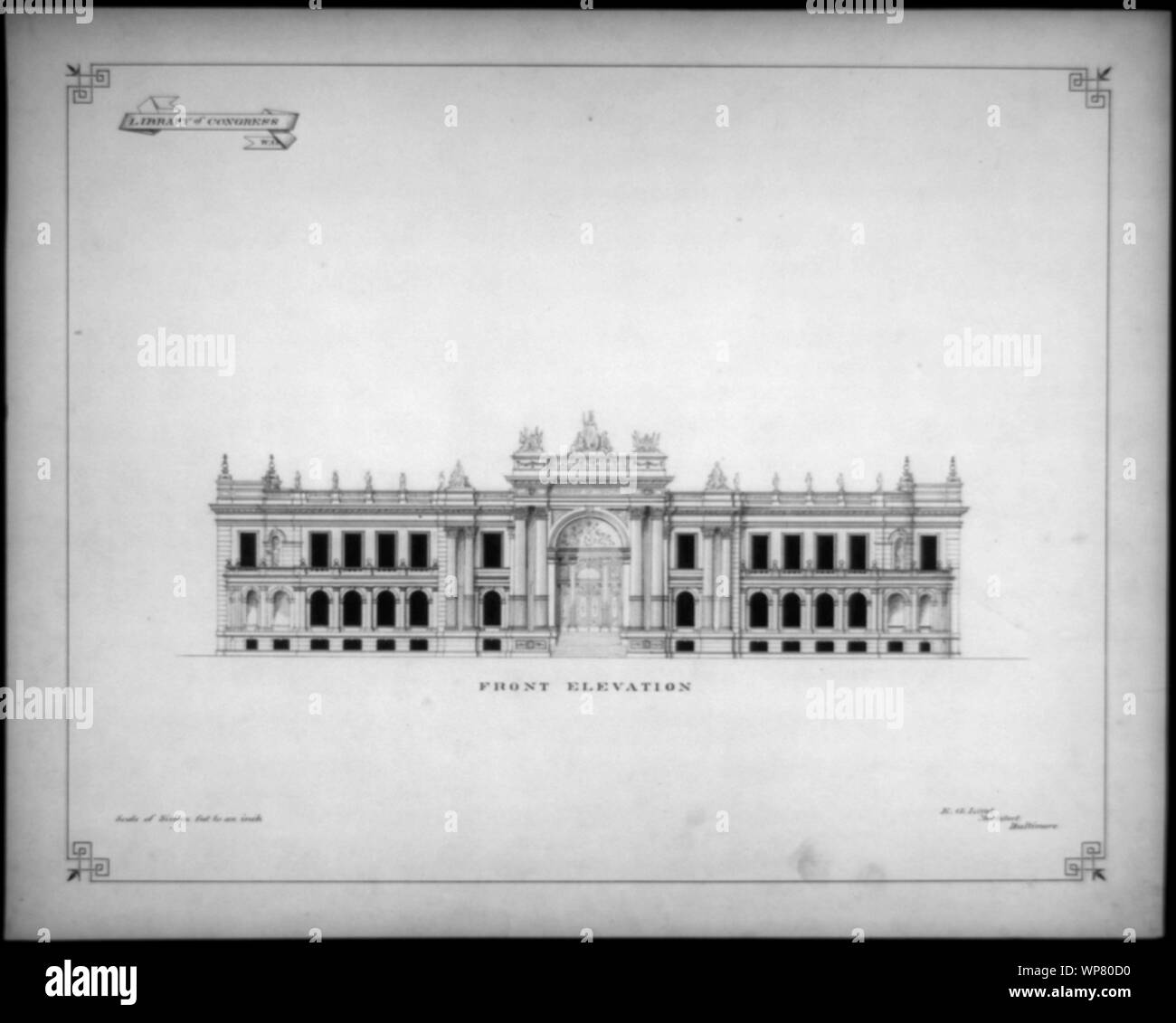 Library of Congress, Washington, D.C. Front elevation Stock Photo - Alamy