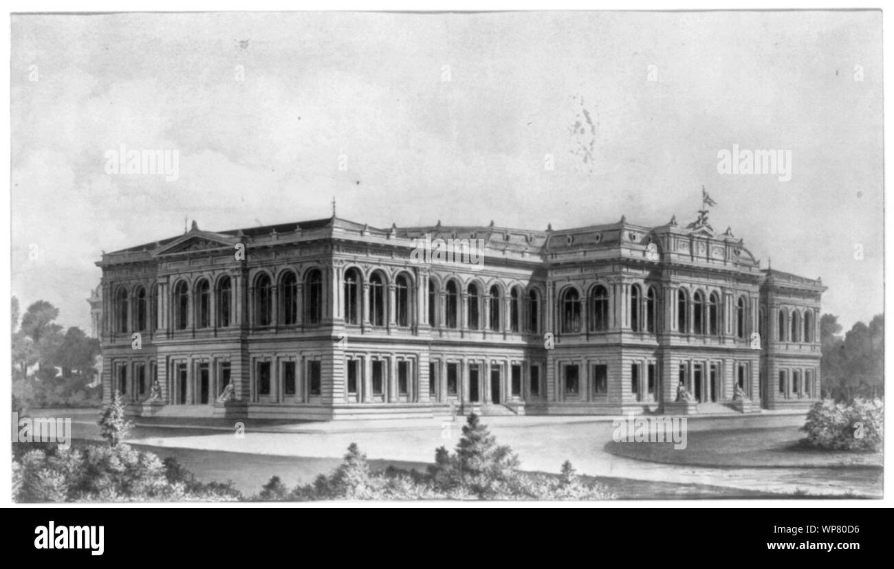 Library of Congress, Washington, D.C. Front elevation perspective ...