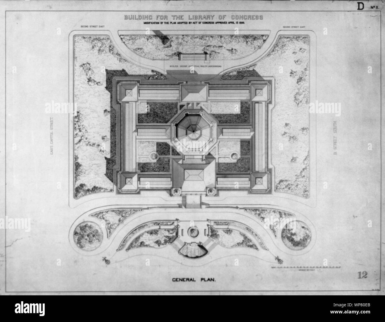 Library of Congress, Washington, D.C. General plan, D series Stock ...