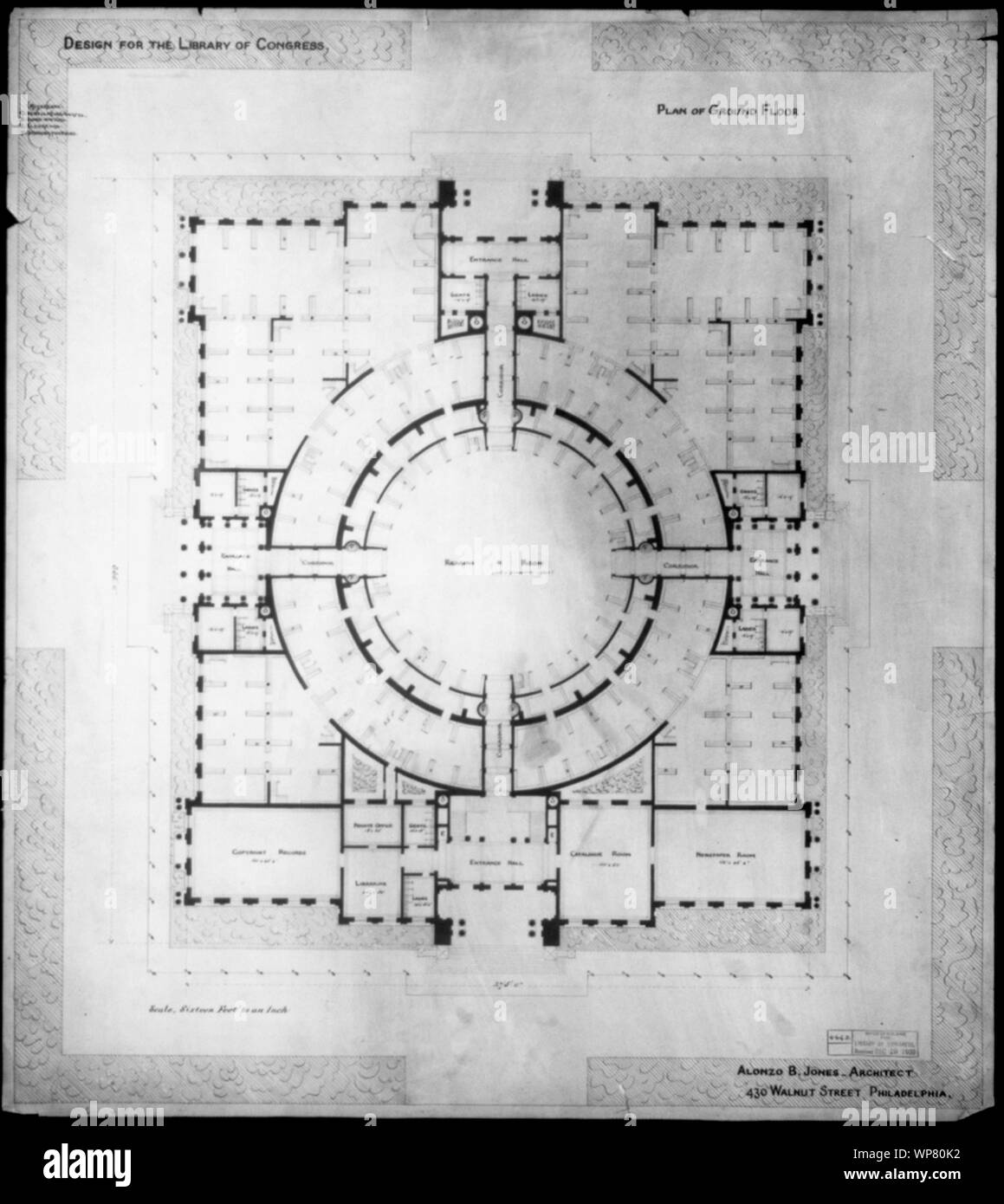 Library of Congress, Washington, D.C. Plan of ground floor Stock Photo ...