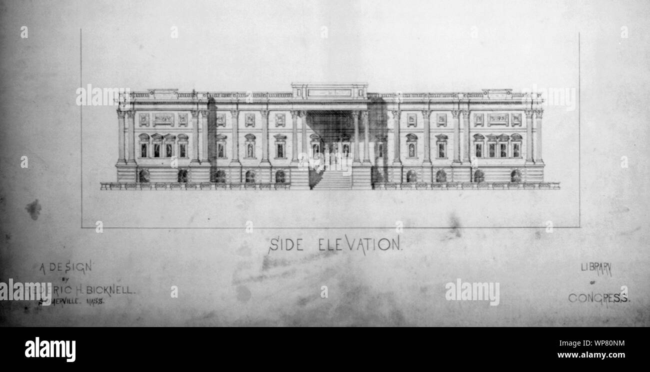 Library of Congress, Washington, D.C. Side elevation Stock Photo - Alamy