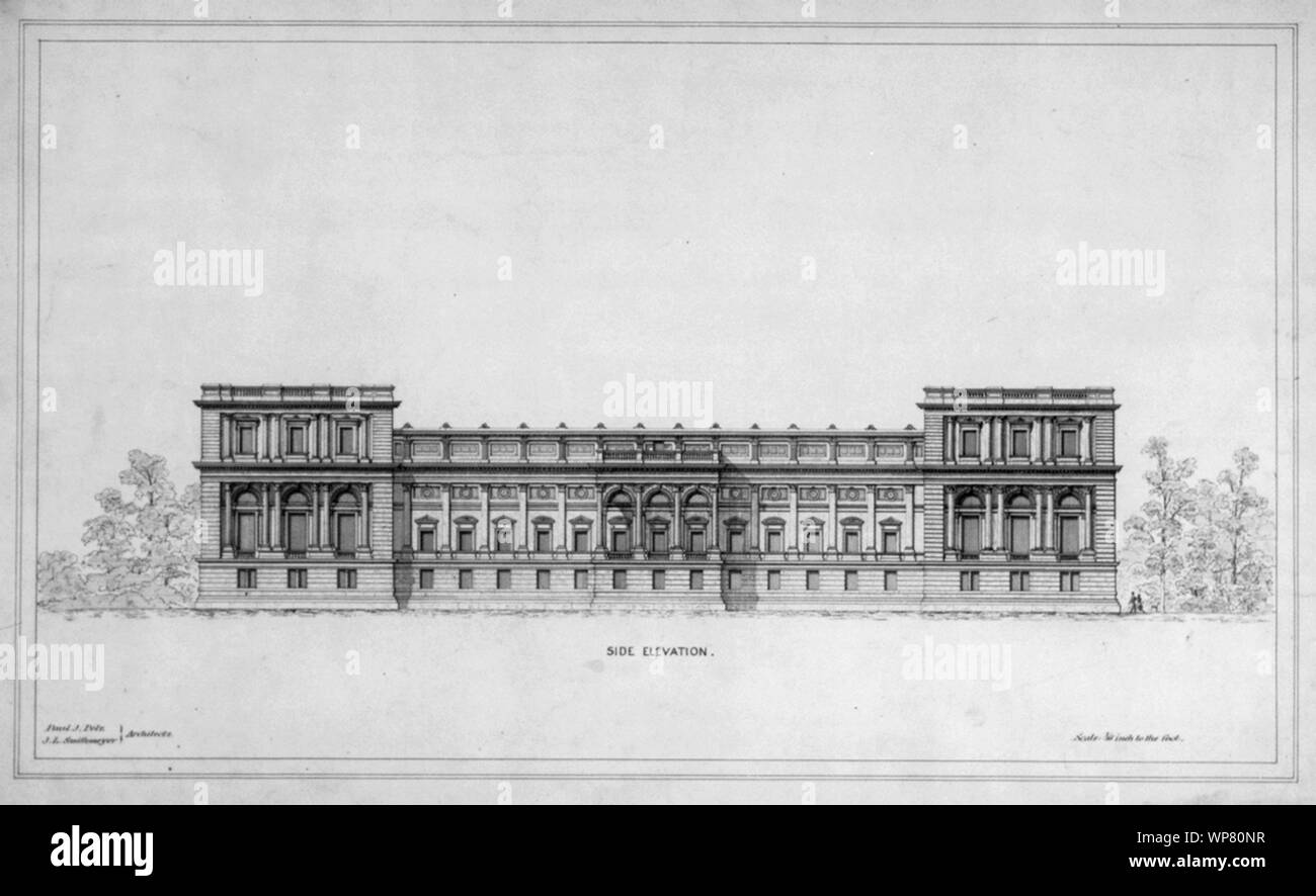 Library of Congress, Washington, D.C. Side elevation Stock Photo - Alamy