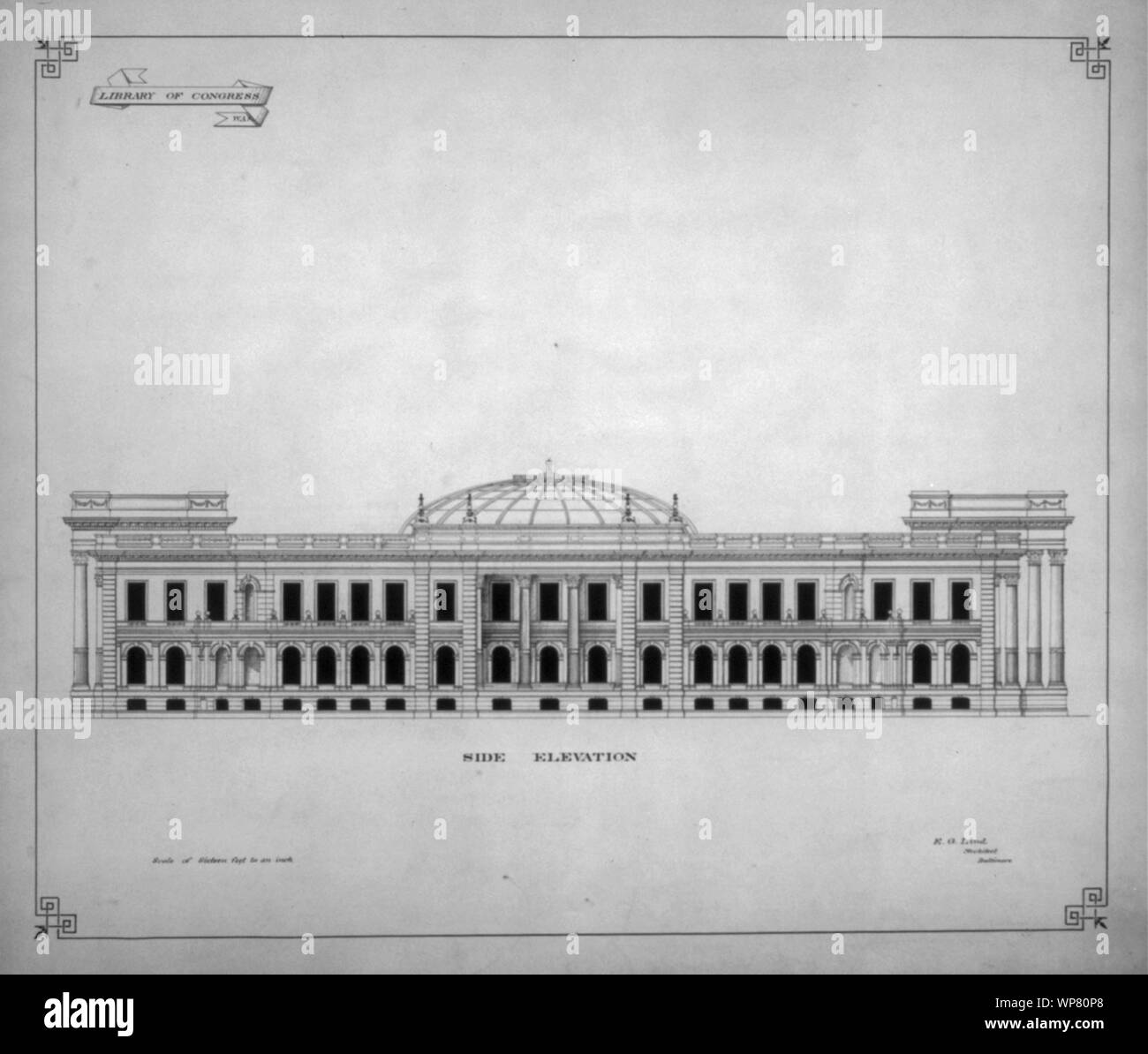 Library of Congress, Washington, D.C. Side elevation Stock Photo - Alamy