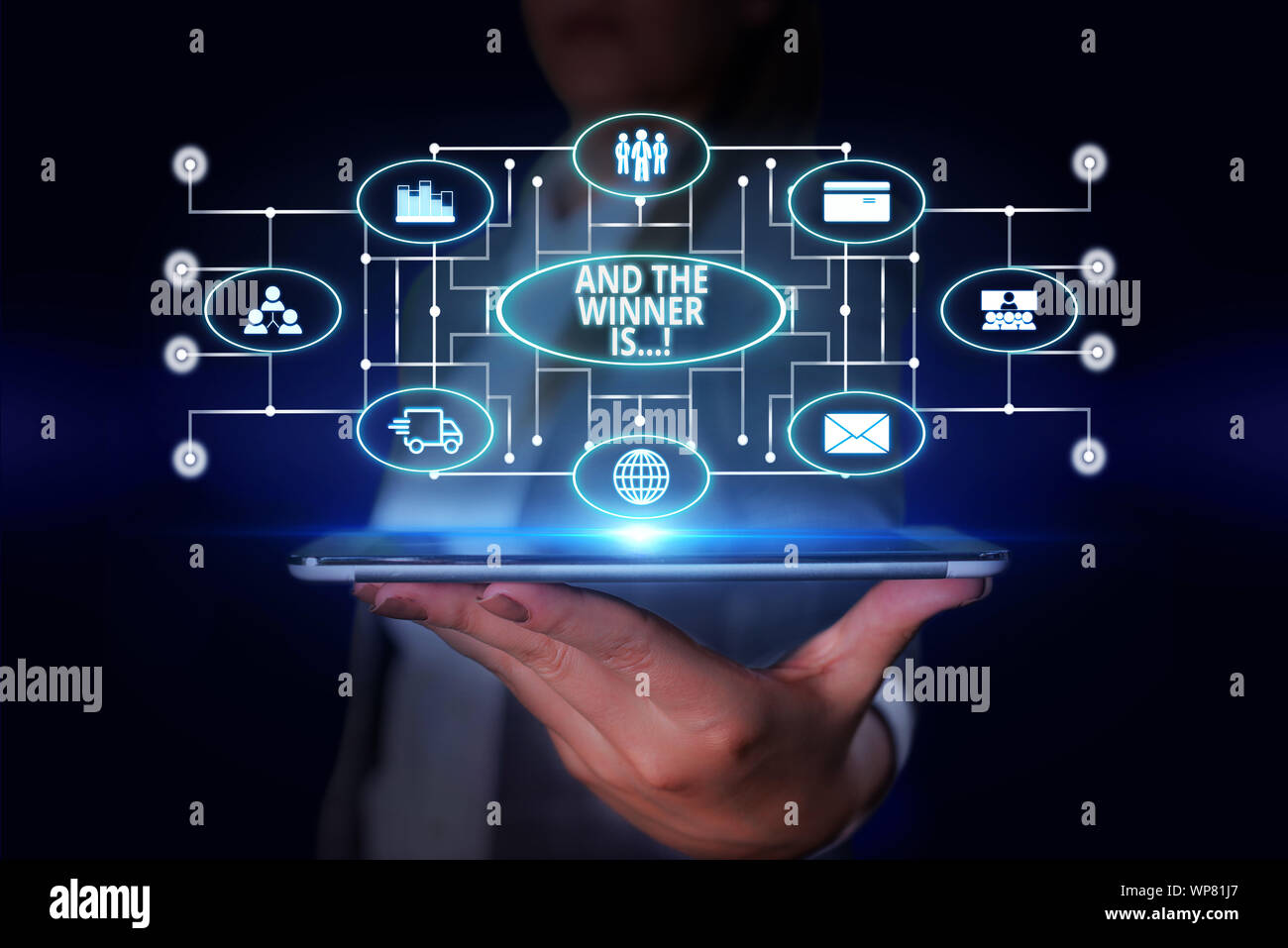 Word writing text And The Winner Is. Business photo showcasing ...