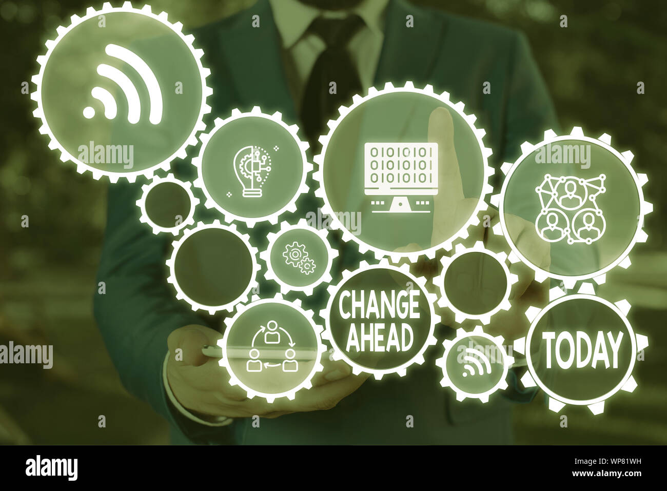 Text sign showing Change Ahead. Business photo text to replace with or ...