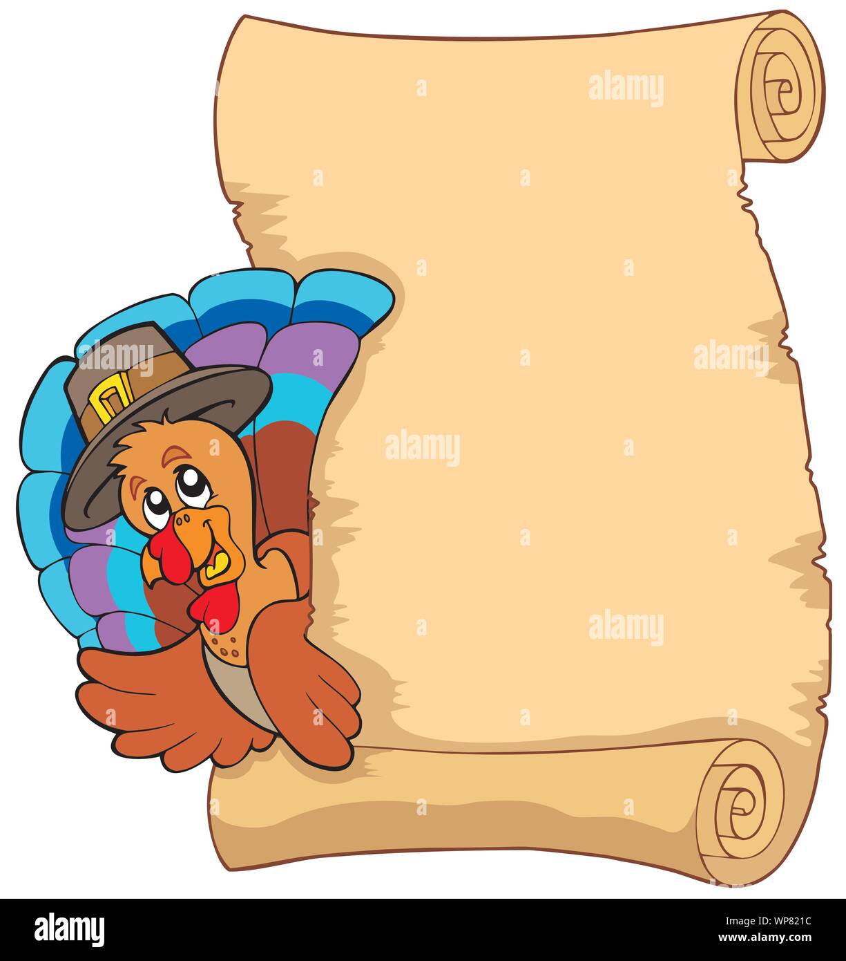 Thanksgiving scroll with turkey 1 Stock Vector Image & Art - Alamy