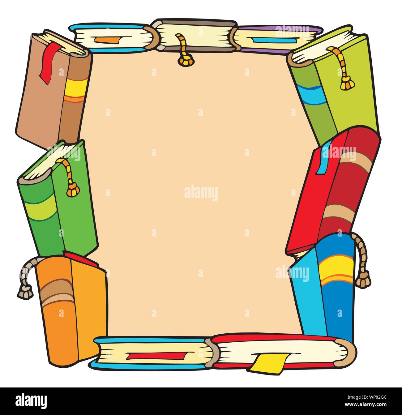 Frame from various books Stock Vector Image & Art - Alamy