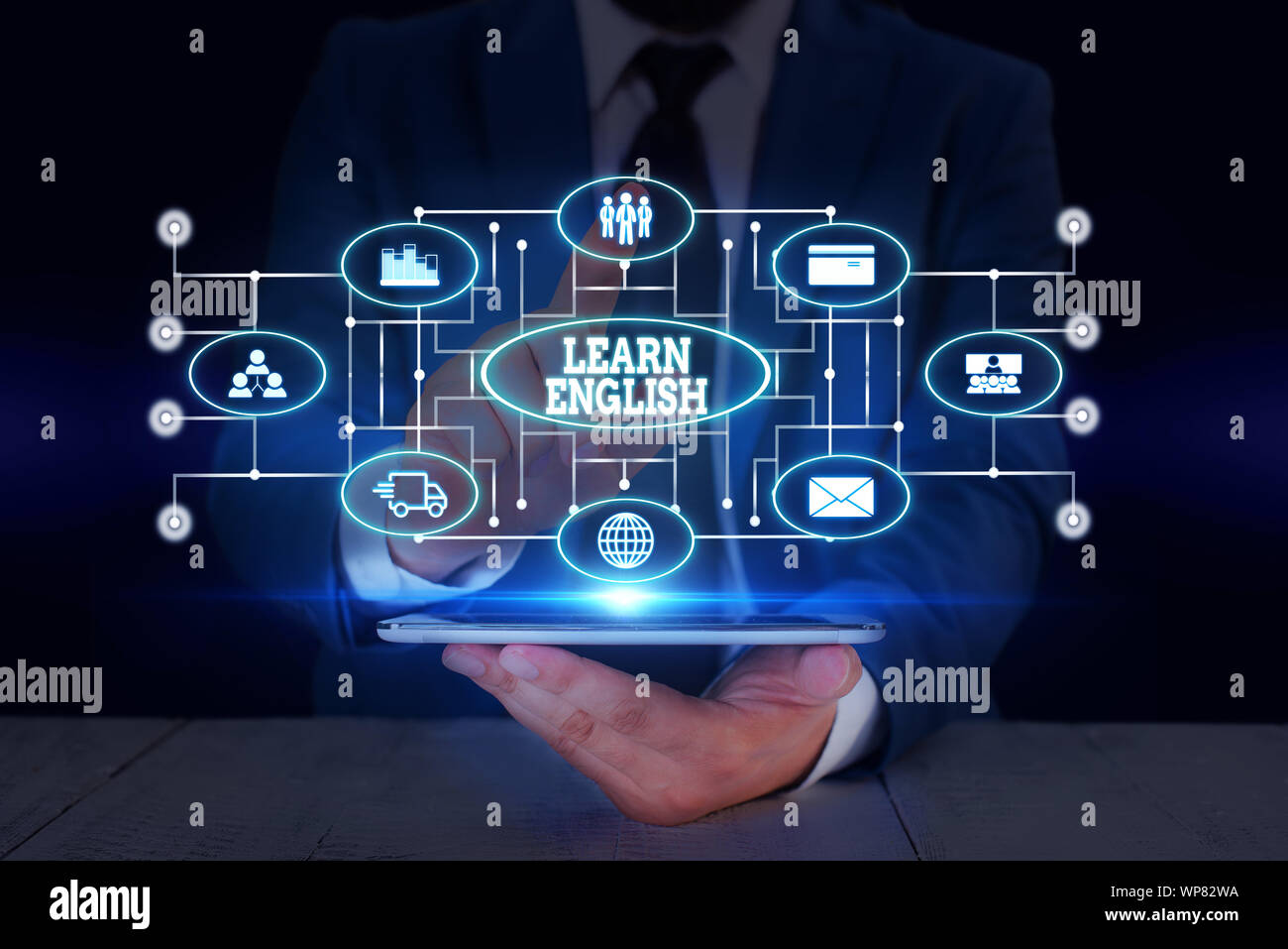 Text sign showing Learn English. Business photo text Universal Language ...